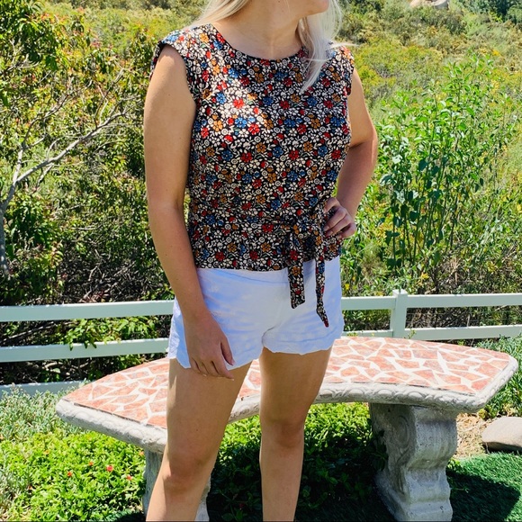 Maeve | Tops | Maeve Floral Wrap Tie Waist Sleeveless Top | Poshmark